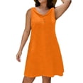 Efsteb Mini Dresses for Women Textured Sleeveless Shirts Dress V-Neck ...