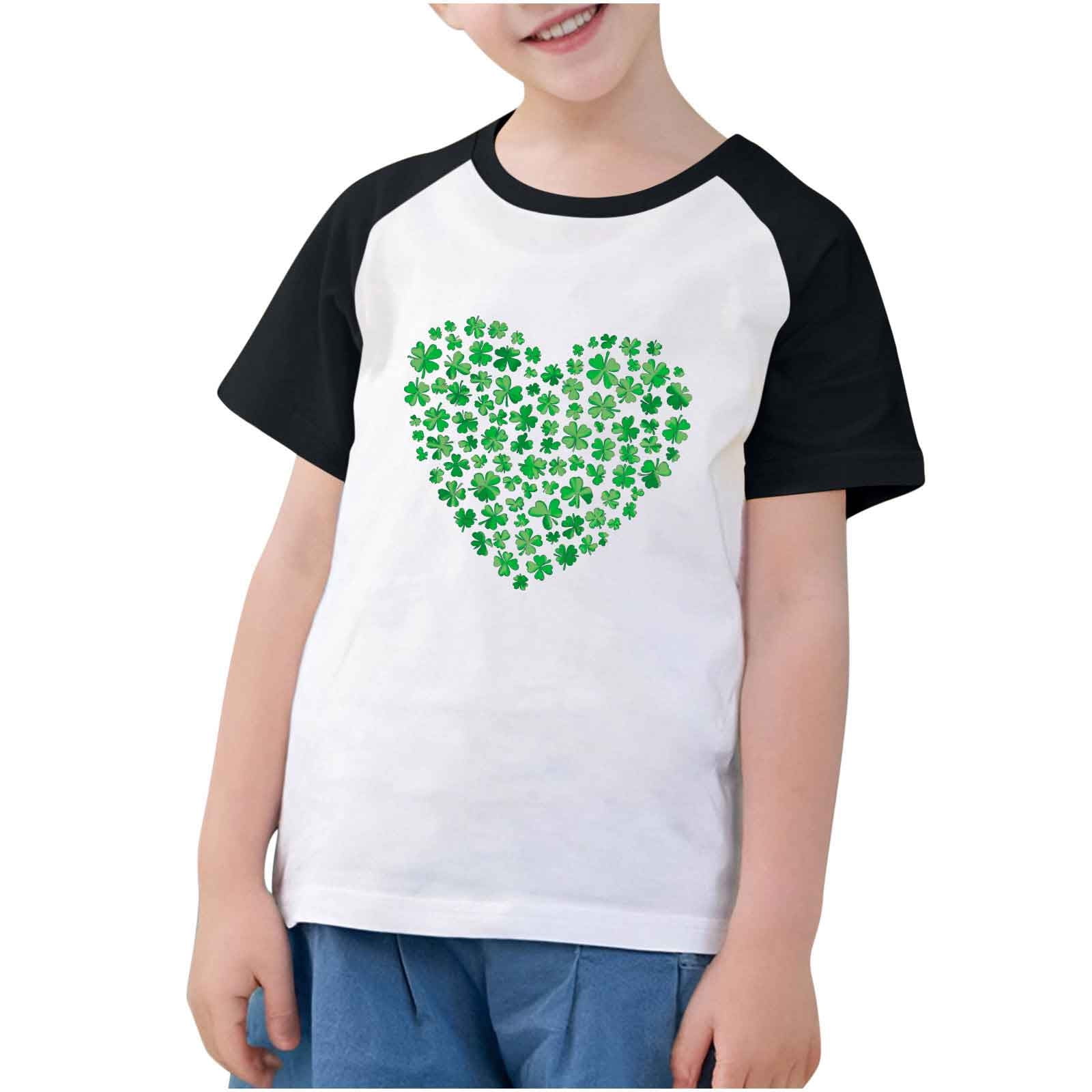 Efsteb St Patricks Day Boys Girls Shirt Soft Crew Neck T Shirts Comfy Short Sleeve T Shirts ...