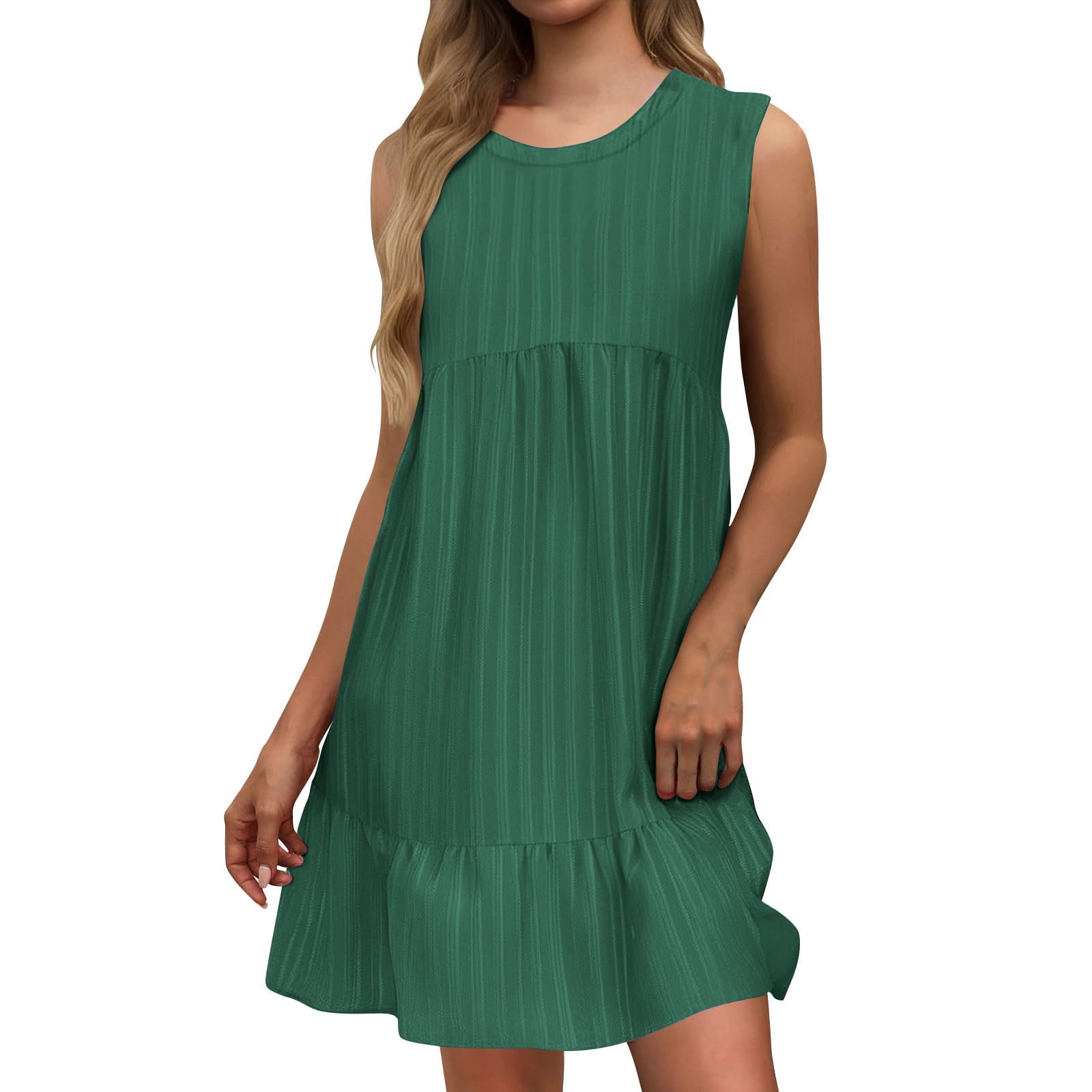 Efsteb Summer Dresses 2025 Womens Hawaiian Sleeveless Crewneck Tank ...