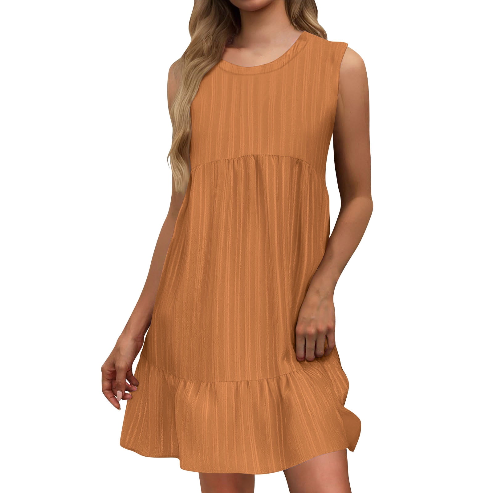 Efsteb Summer Dresses 2025 Womens Hawaiian Sleeveless Crewneck Tank ...