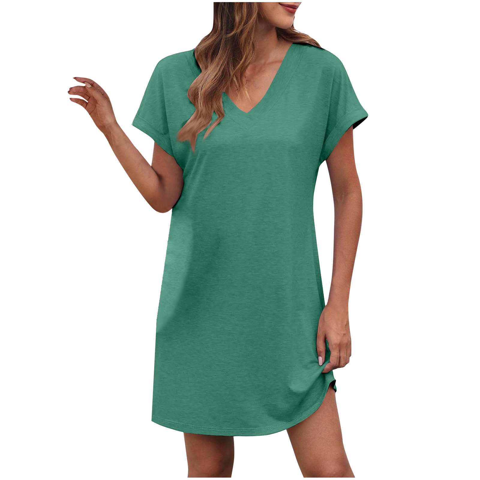 Efsteb Summer Dresses for Women 2025 V-Neck Mini Dress Fashion ...