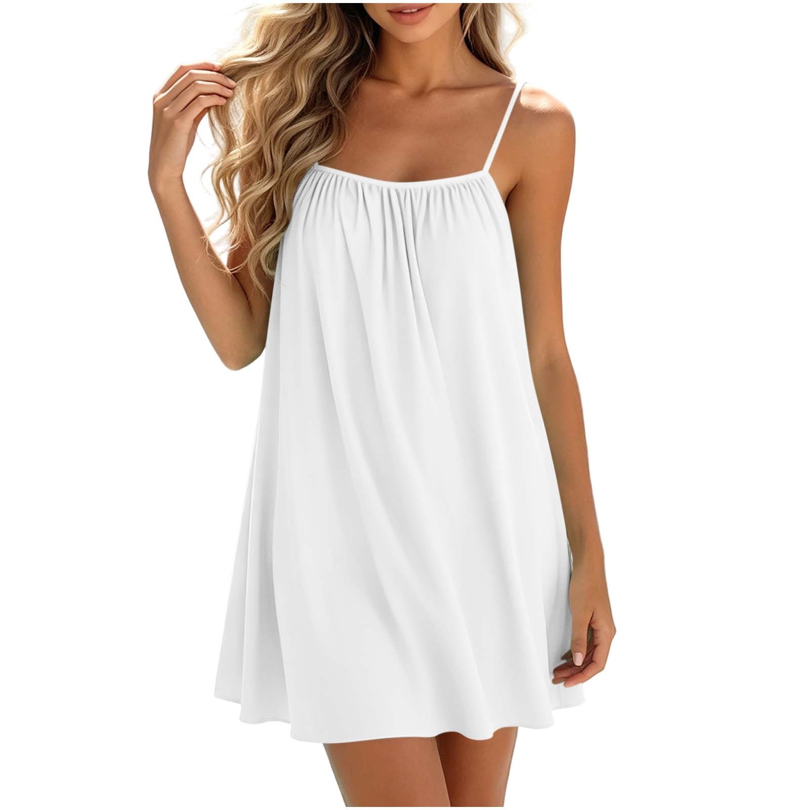 Efsteb Sumner Dresses for Women 2026 Spaghetti Strap Backless Sundress ...