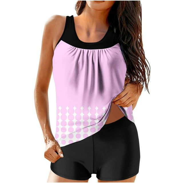 Efsteb Tankini Swimsuits For Women Summer Beach Tankini Top With Bottom Conservative Two Piece