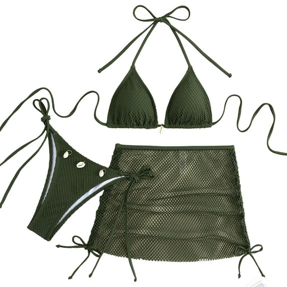 Efsteb Two Piece Swimsuit for Women Solid Color Bathing Suit Beachwear ...