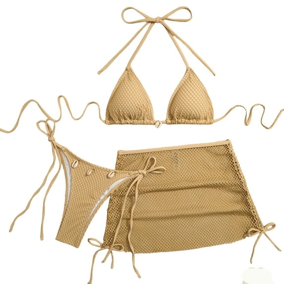 Efsteb Two Piece Swimsuit for Women Solid Color Bathing Suit Beachwear ...