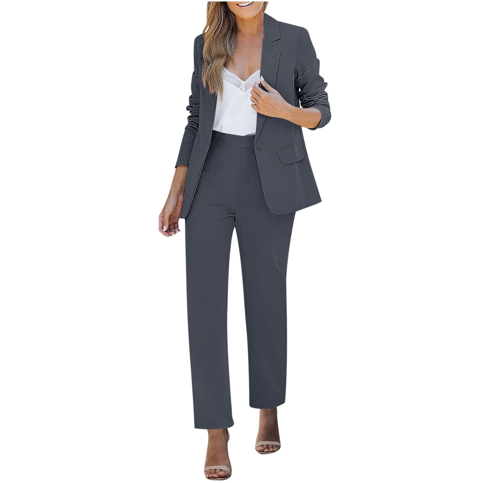 Efsteb Women Suits 2 Piece Set Business Casual Matching Sets Long ...