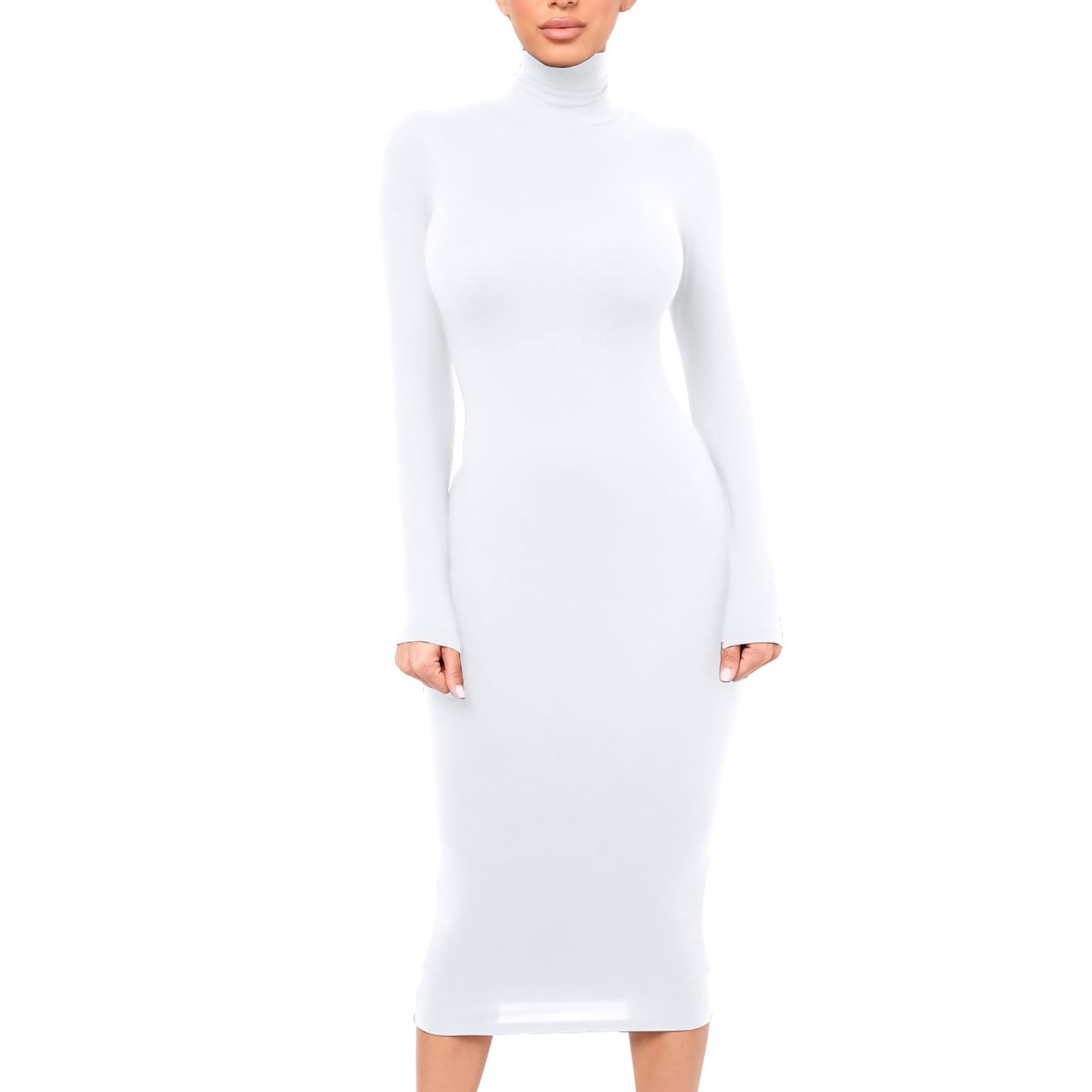 Efsteb Women's Formal Dresses Midi Comfortable High Neck Evening Dress ...