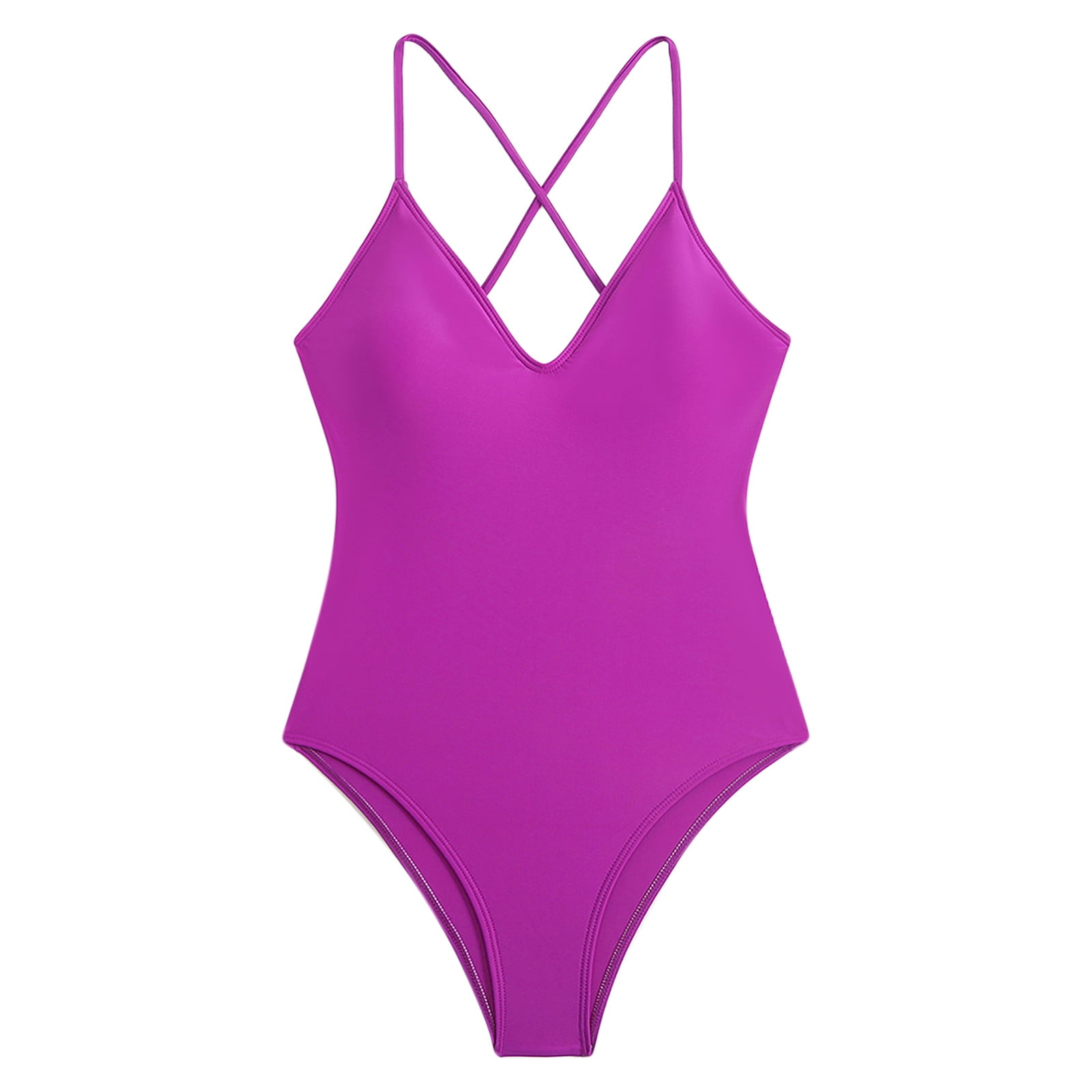 Efsteb Womens One-Piece Swimsuit Fashion V-Neck High Waisted Crisscross ...