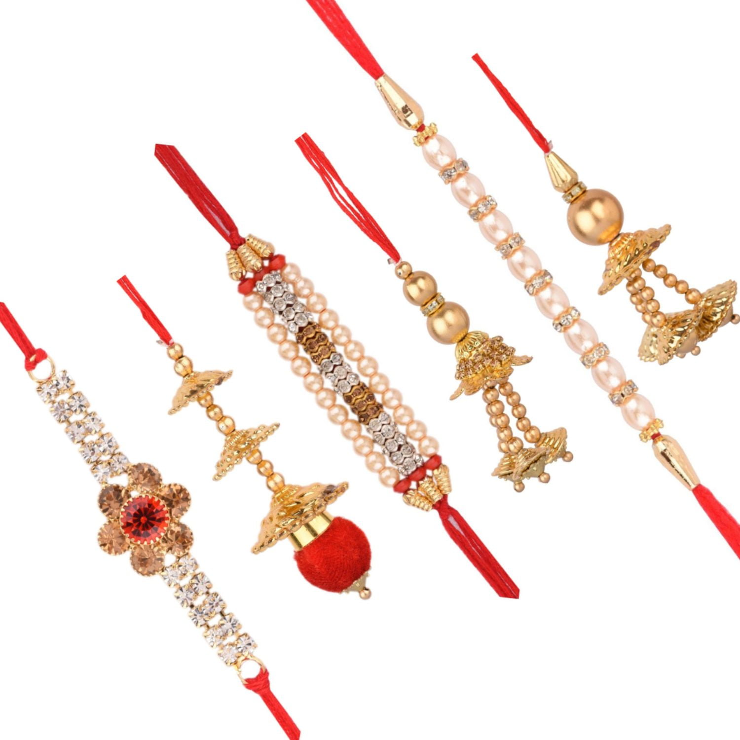 Efulgenz Combo of 6 Thread Dora Rakhi Set for Brother Bhaiya Bhabhi ...