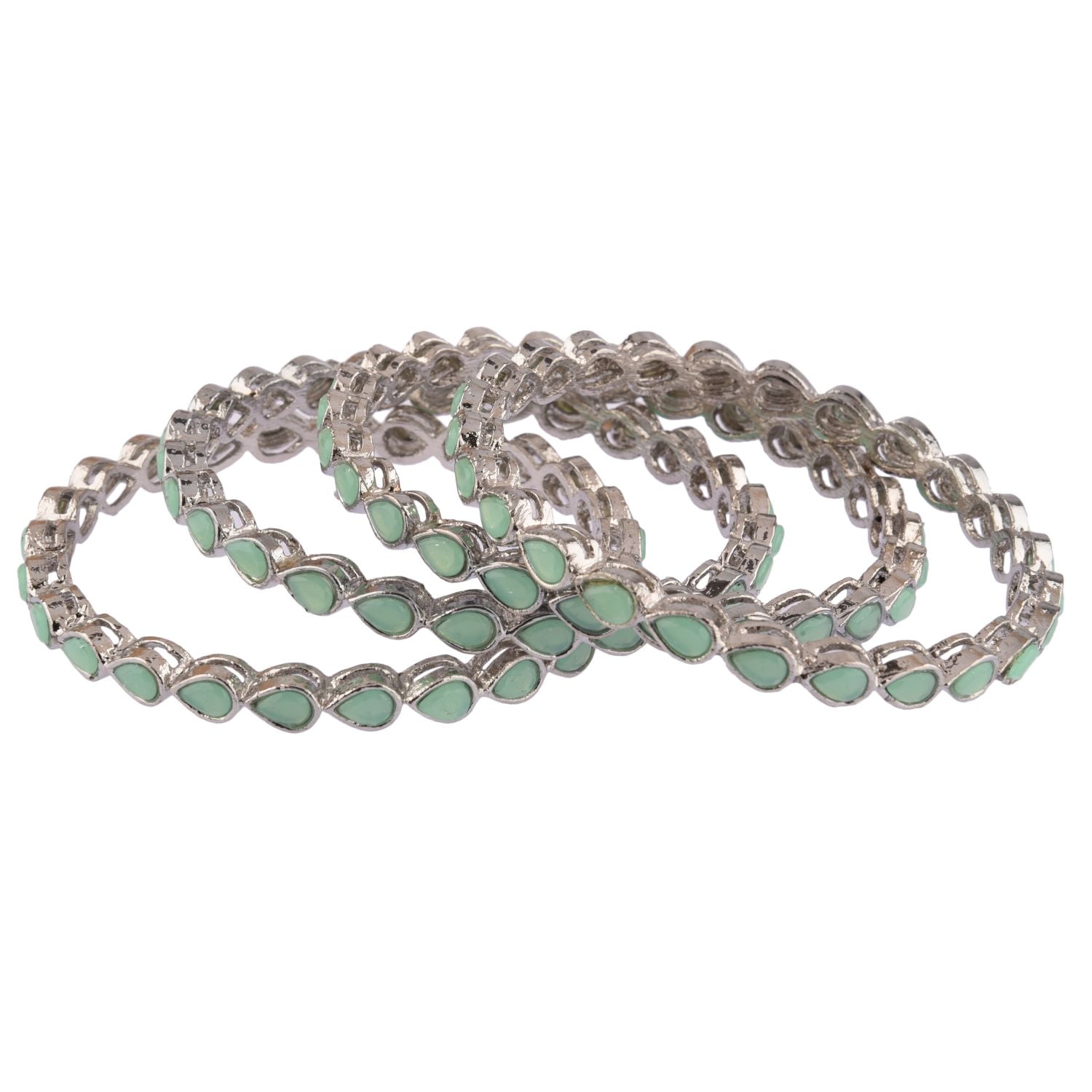 Efulgenz Crystal Tear Drop Turquoise Green Bangle Bracelet Indian ...