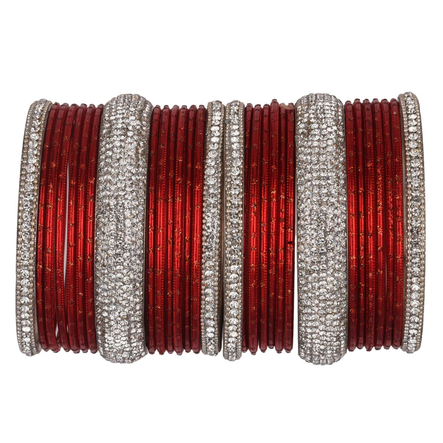 Efulgenz Indian Bangle Set Rhinestone CZ Crystal Bangle Plain Metal ...