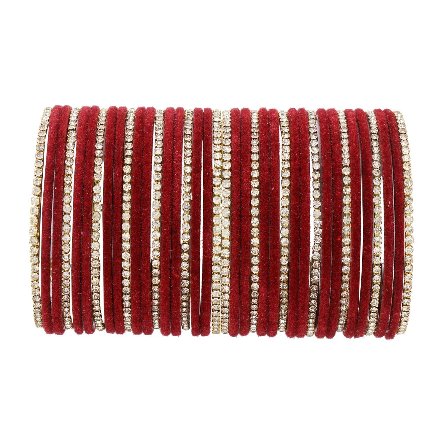 Efulgenz Indian Bangle Set Rhinestone CZ Crystal Wedding Bridal Velvet ...