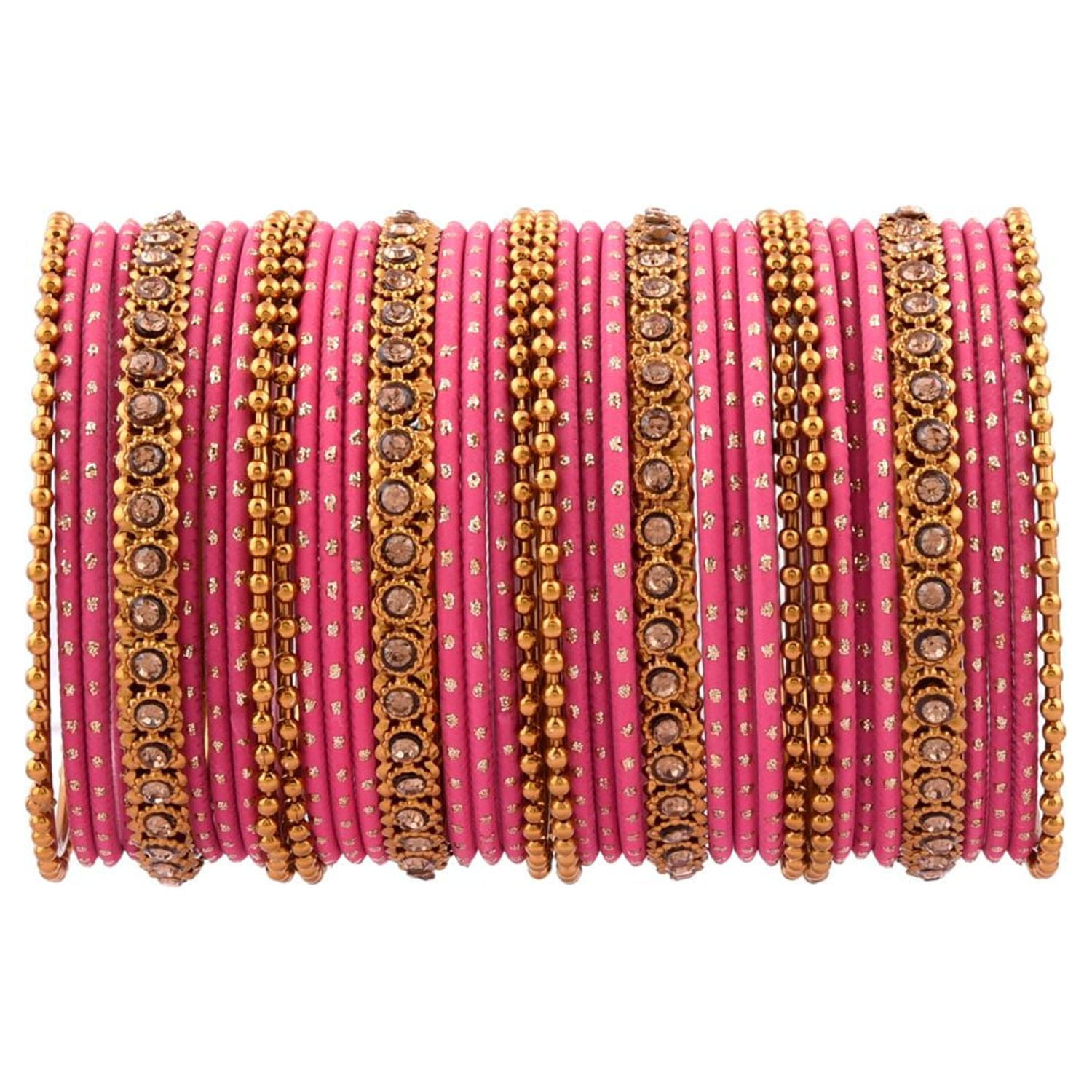 Efulgenz Indian Bangle Set Rhinestone Crystal Oxidized Bracelet Metal ...