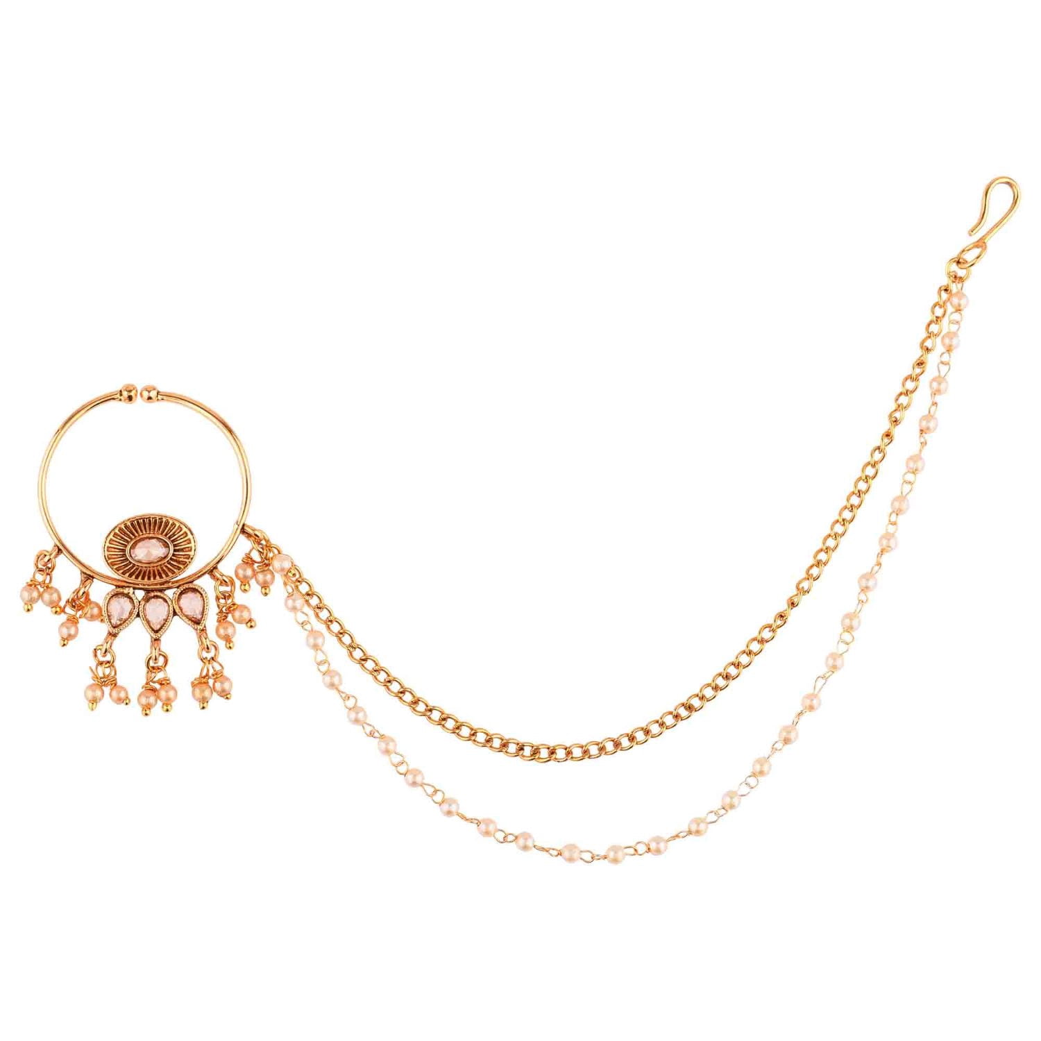 Efulgenz Indian Jewelry Kundan Crystal Nose Ring Hoop Pin Stud Fake ...
