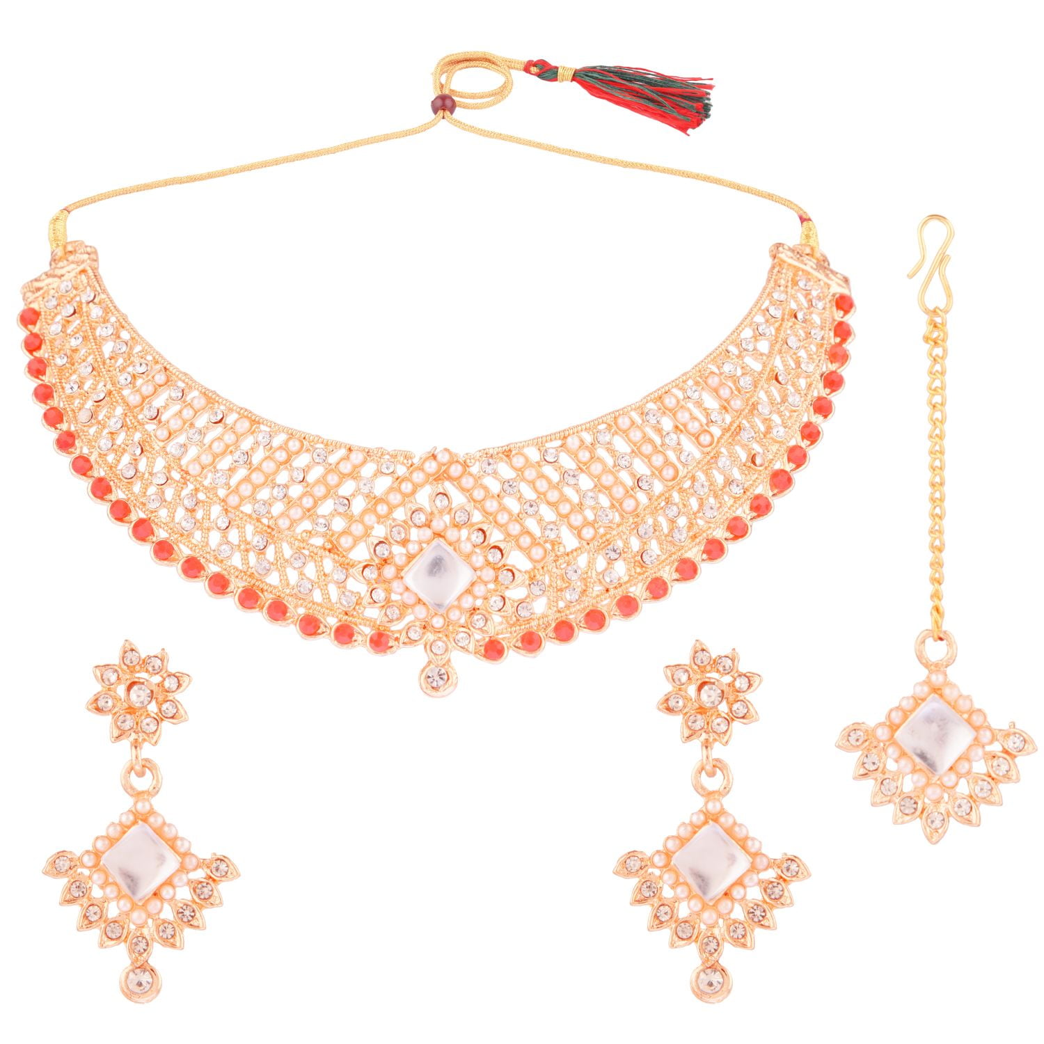 Efulgenz Indian Jewelry Set Traditional Antique Simulated Color Stone ...