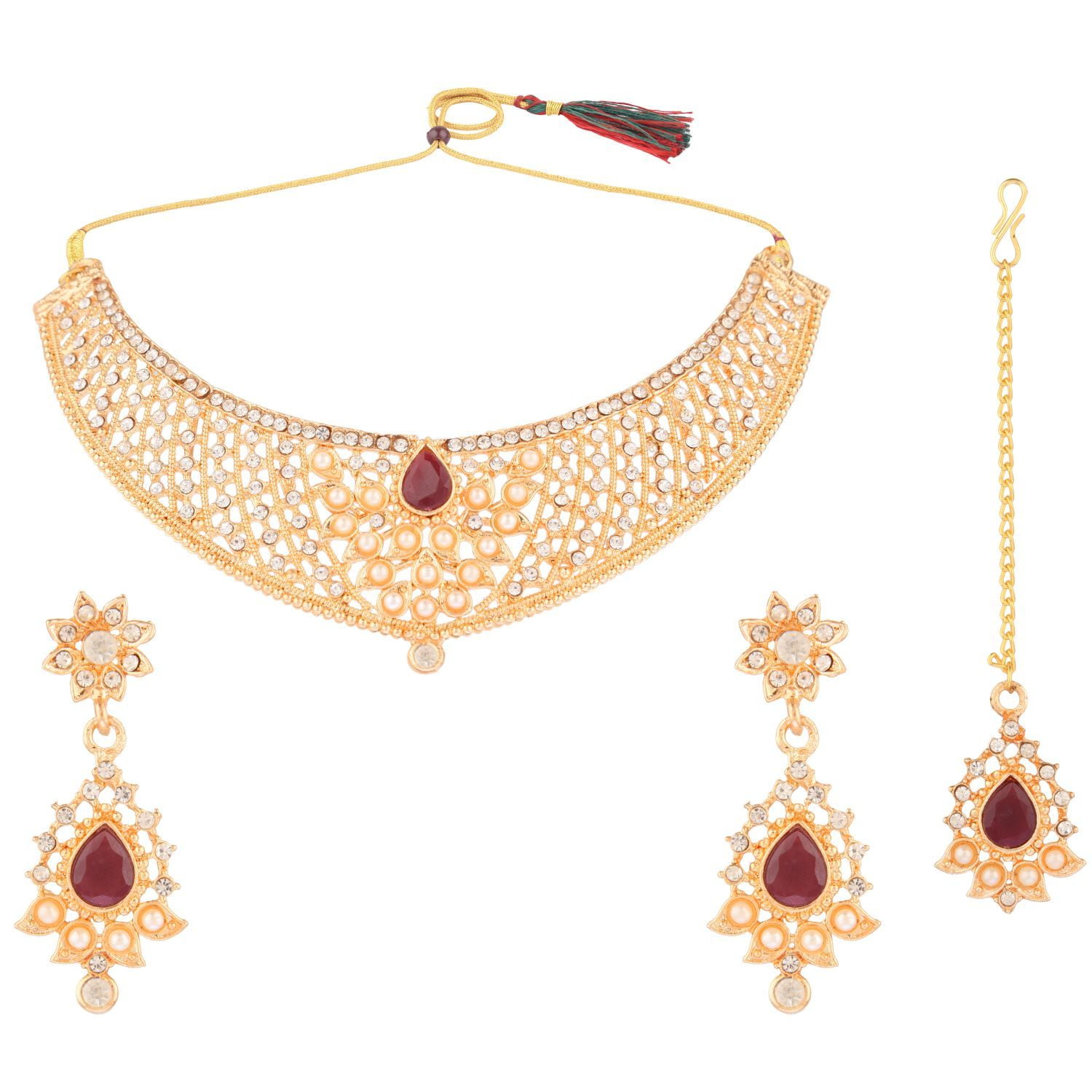 Efulgenz Indian Jewelry Set Traditional Antique Simulated Color Stone ...