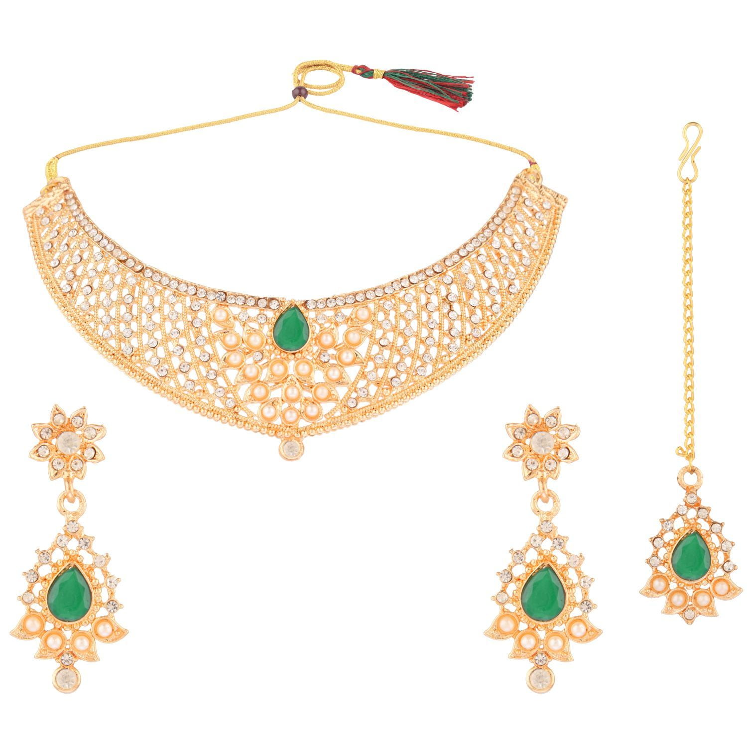Efulgenz Indian Jewelry Set Traditional Antique Simulated Color Stone ...