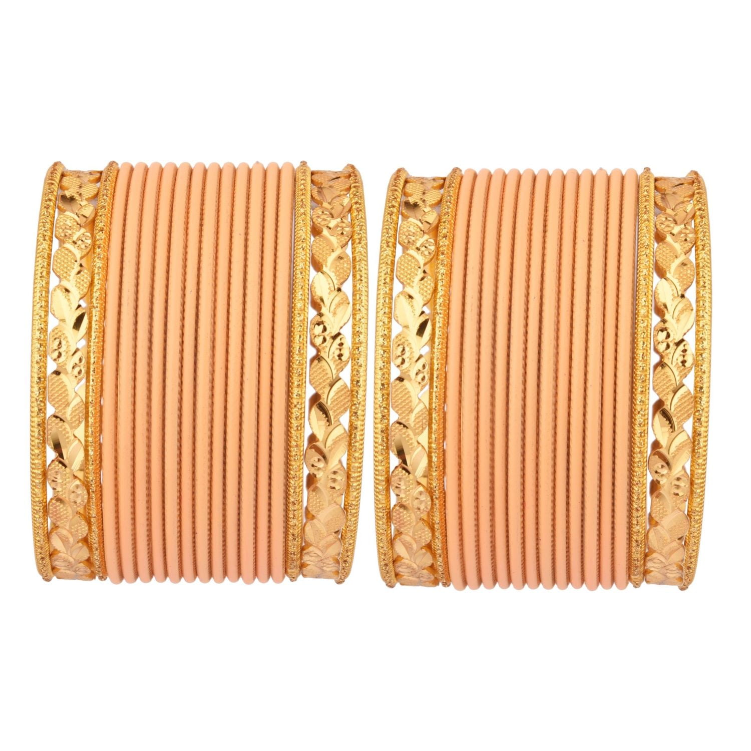 Efulgenz Indian Wedding Bangles Plain Metal Bangle Bracelets Bridal Set Matte Bangles Traditional Gold Tone Glossy Leaf Engraved Bracelet Bangle Set for Women 28 Pcs Size 2.8 Walmart