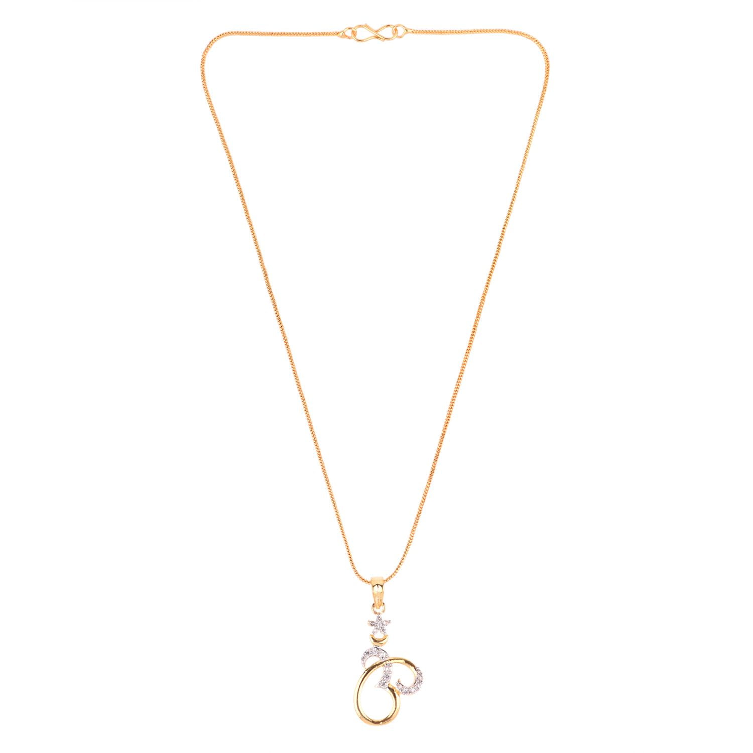 Efulgenz OM AUM Ohm Pendant Chain Necklace India Spiritual Good Luck CZ ...