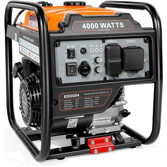 Novus 2,300W Starting, 1,800W Running Gas Enclosed Inverter with CO Sensor, Portable Gas ...