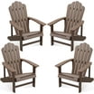 WINSOON Weatherproof Resistant Adirondack Chair Set of 4 with Cup ...