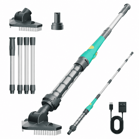 Efurden Cordless Pool Vacuum, Rechargeable Handheld Pool Cleaner, 60 ...