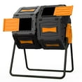 Efurden Dual Chamber Compost Bin, Outdoor Rotating Compost Tumbler with ...
