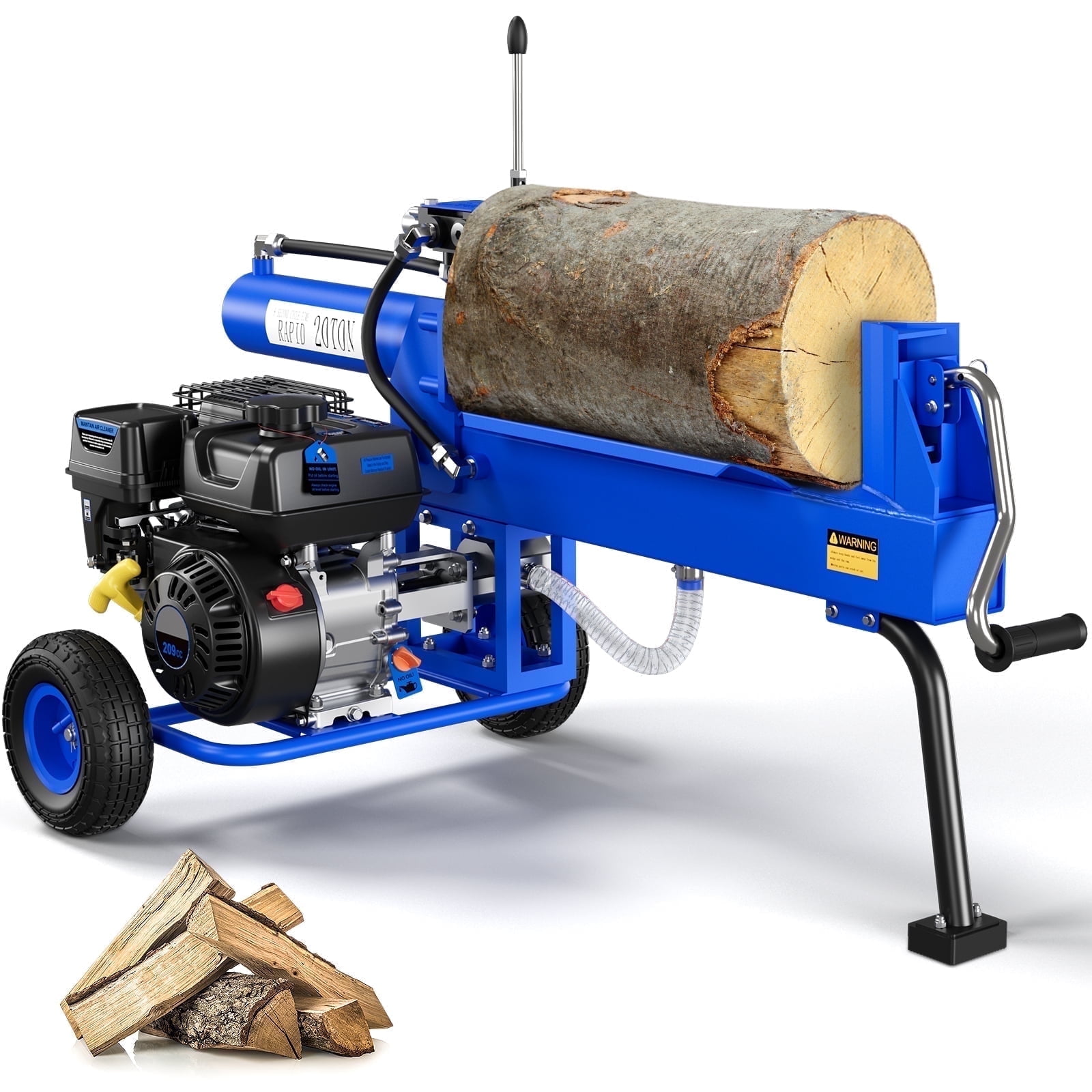 Efurden Gas Log Splitter with 7 HP-4 Stroke Engine, 20 Ton Hydraulic ...