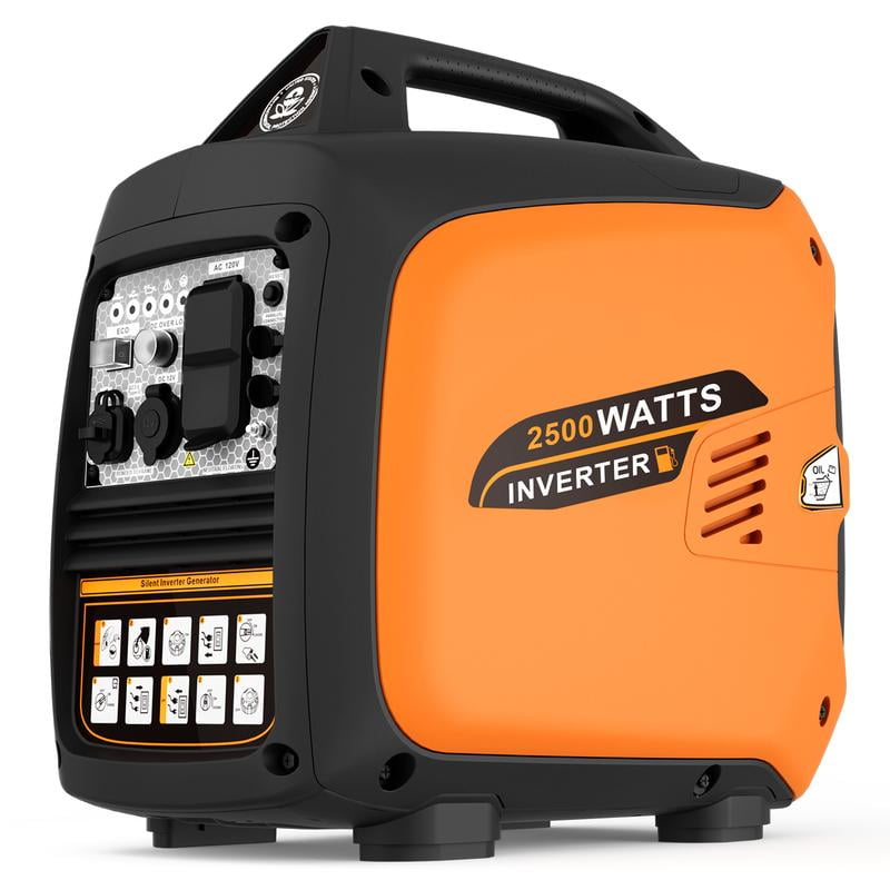 Efurden Portable Inverter Generator 2500W Gas Powered, Long Runtime Gas ...