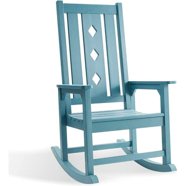 JUSTLET Outdoor Oversized Slat Rocking Chair, White - Walmart.com
