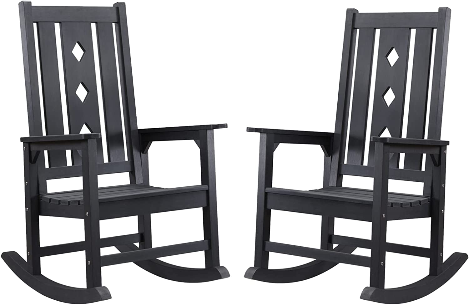 NALONE Outdoor Rocking Chair Set of 2, All Weather Resistant Rocking ...
