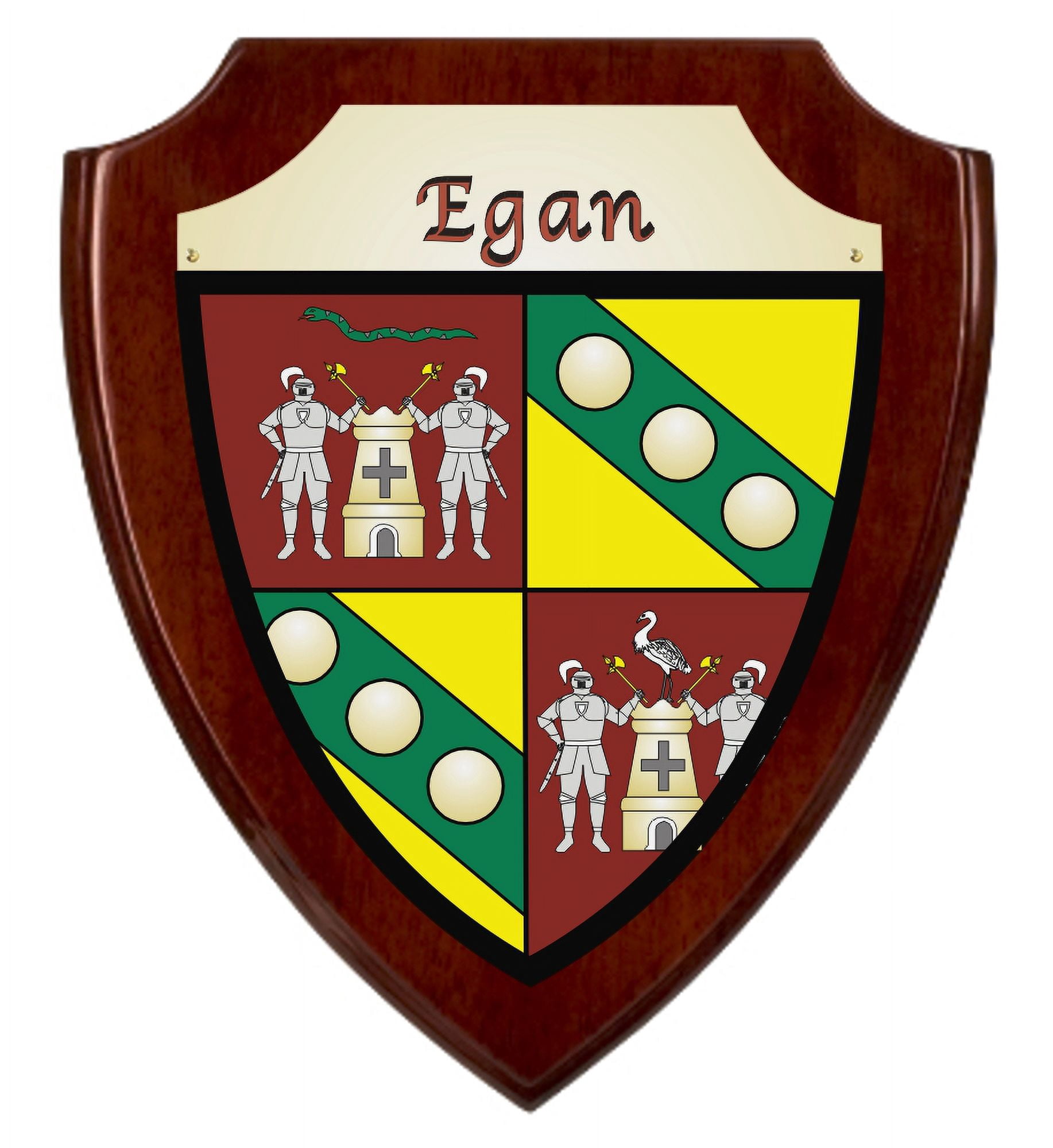 Egan Irish Coat of Arms Shield Plaque - Rosewood Finish - Walmart.com