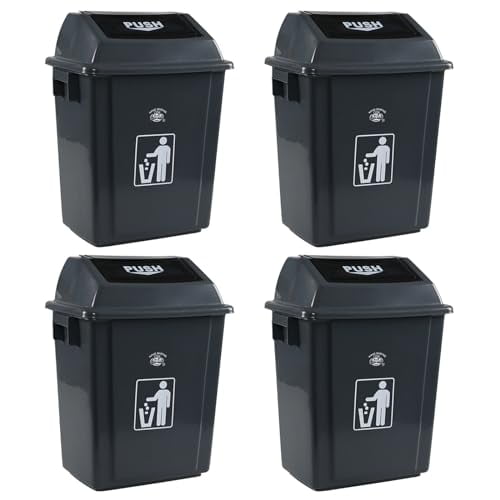 Egarye 5 Gallon Swing-Top Trash Can, 4-Pack Plastic Garbage Can with ...