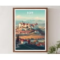 Eger Hungary Retro Travel Mid Century Modern Vintage Historic City Wall ...