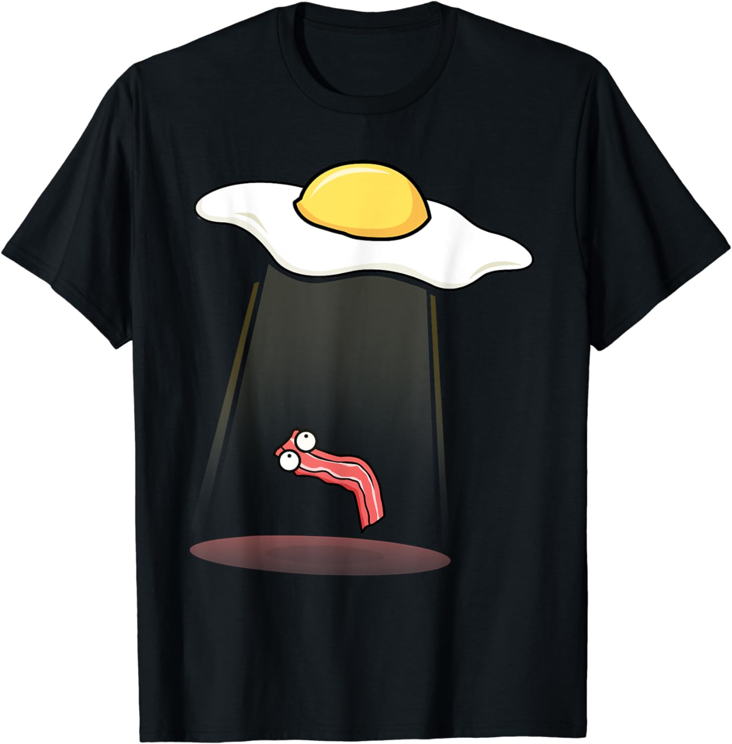 Egg Abducting Bacon Funny Alien UFO Breakfast Galaxy Food T-Shirt ...
