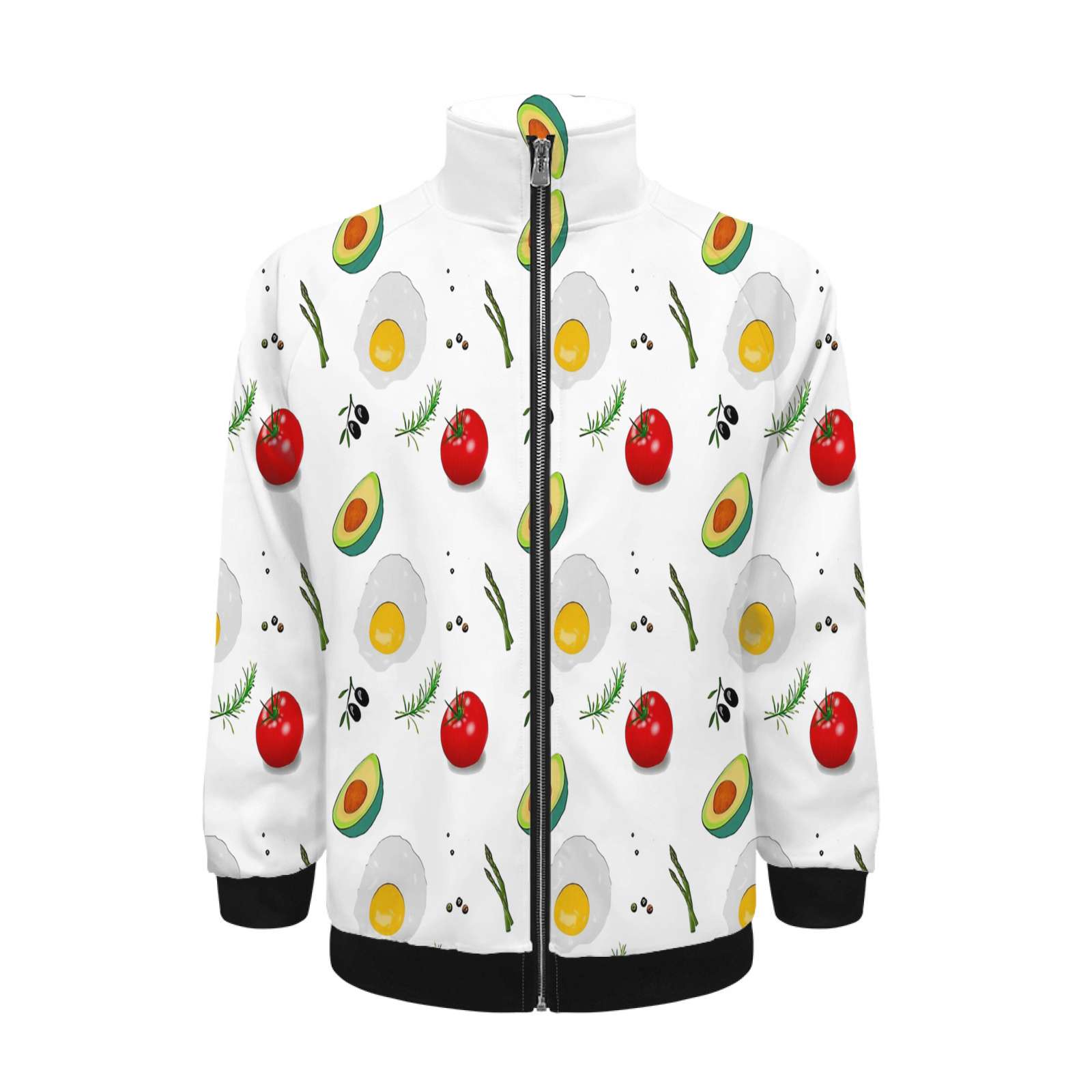 Egg,Avocado And Tomato Pattern Jacket Men's Street Cool Long Sleeves ...