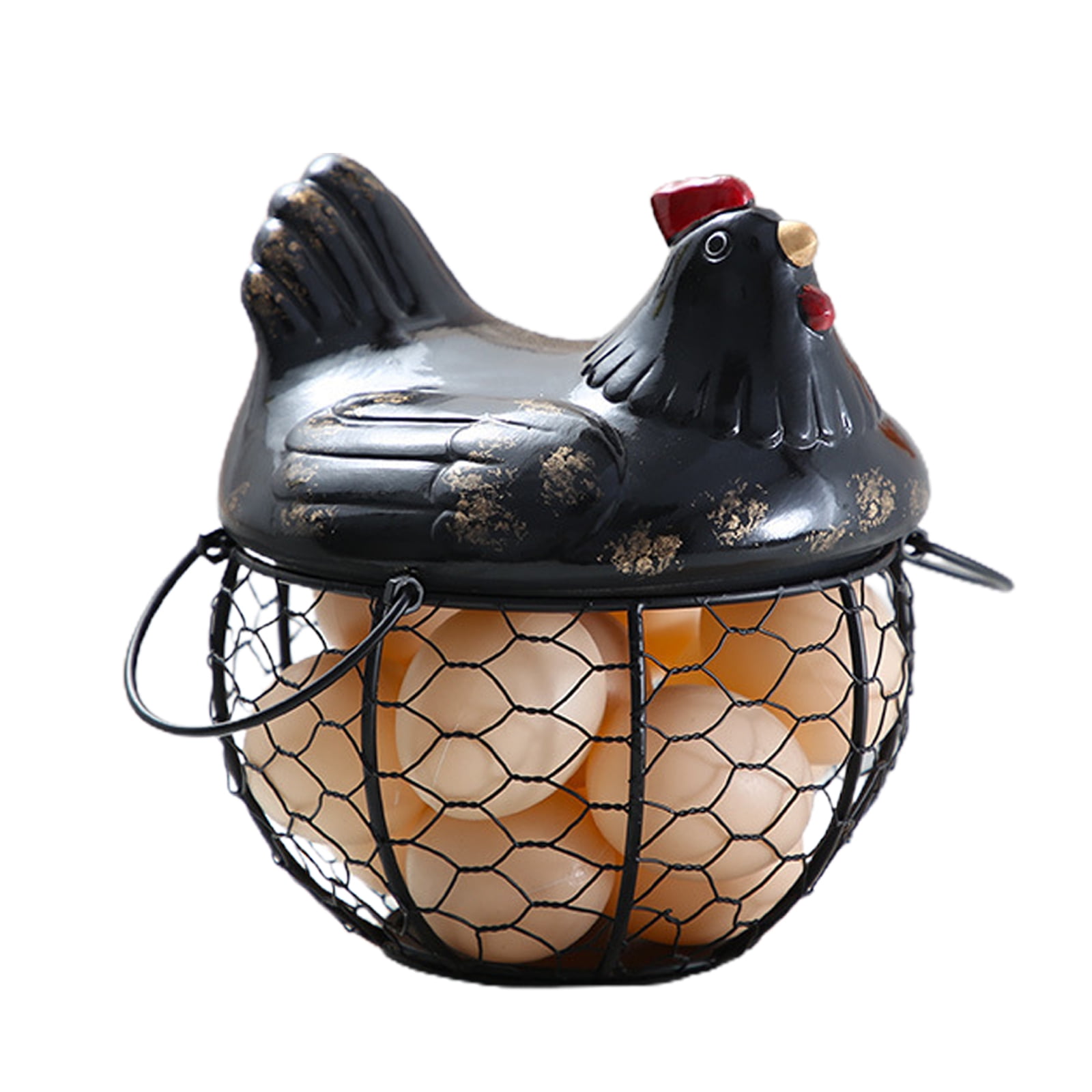 Egg Basket, Iron Wire Chicken Egg Holder, Countertop Egg Collecting ...
