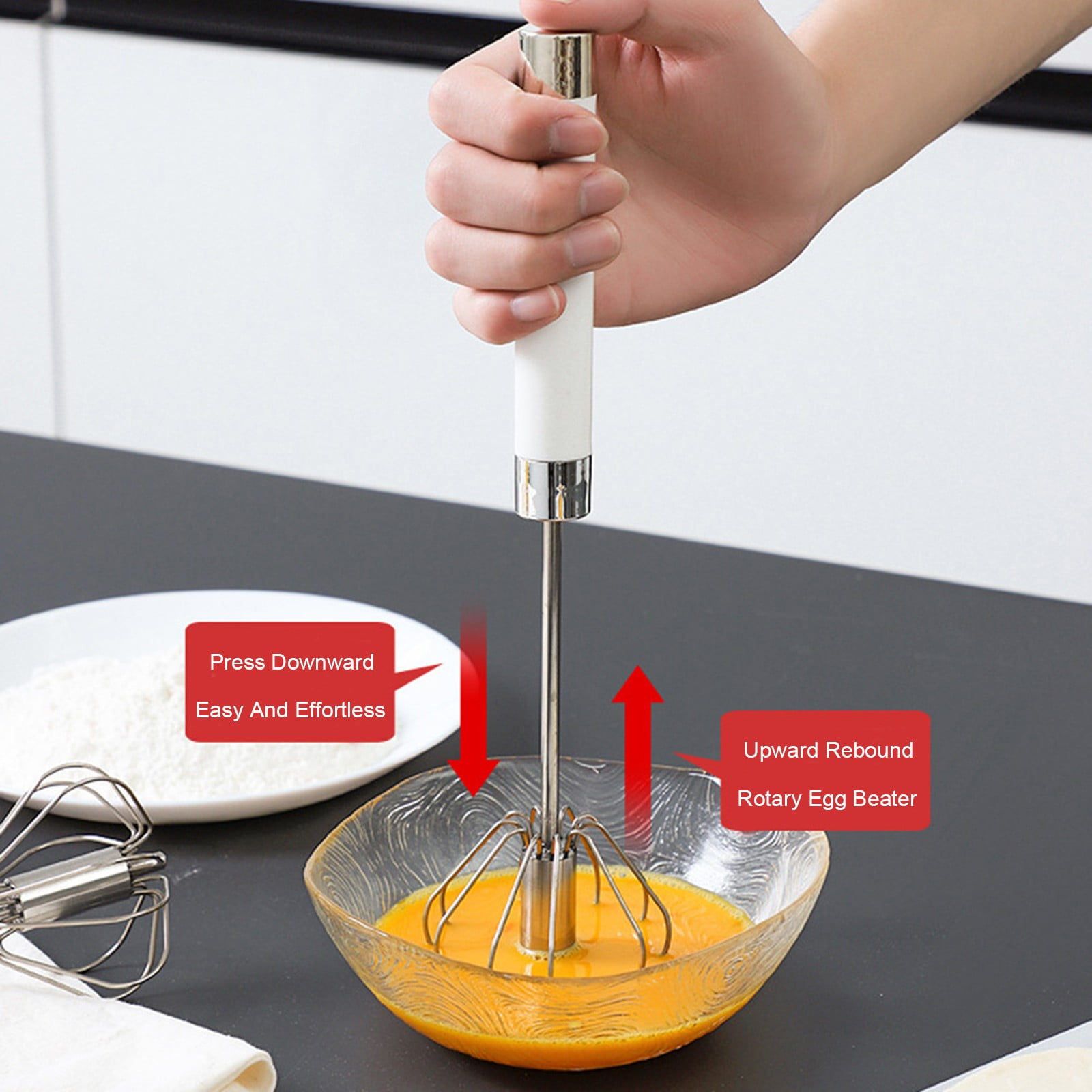 Egg Beater Clearance Sale! Mini Semi-Automatic Manual Handheld Egg Beater,Kitchen Essentials off ...