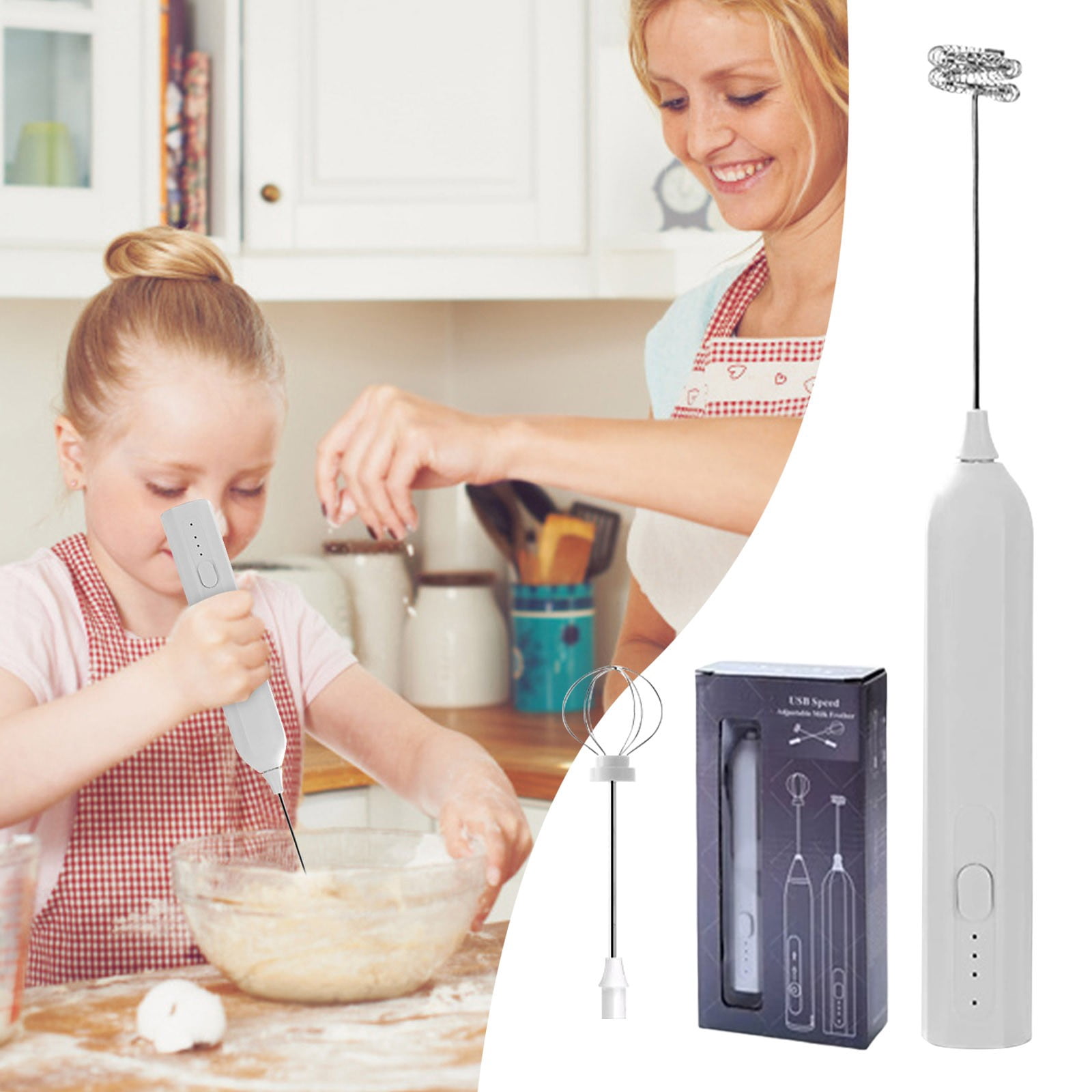 Egg Beater Mixer with 6 Speeds and Stainless Steel Whisks for Perfectly ...