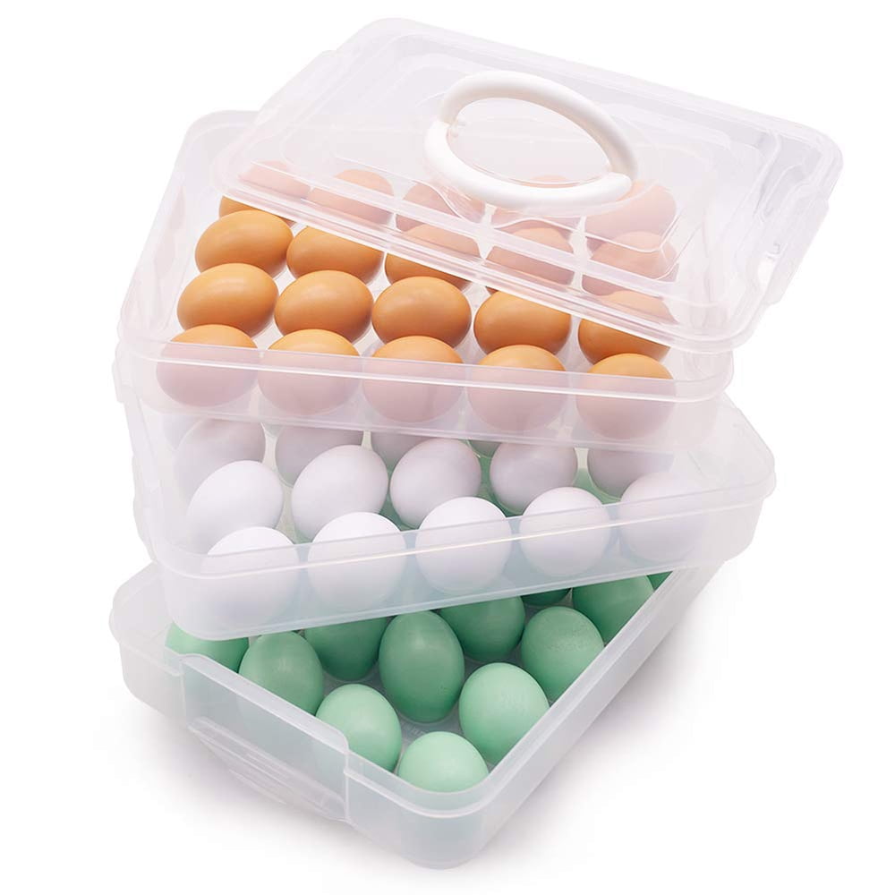Egg Box Holder for Refrigerator Storage, Clear Plastic Egg Container ...