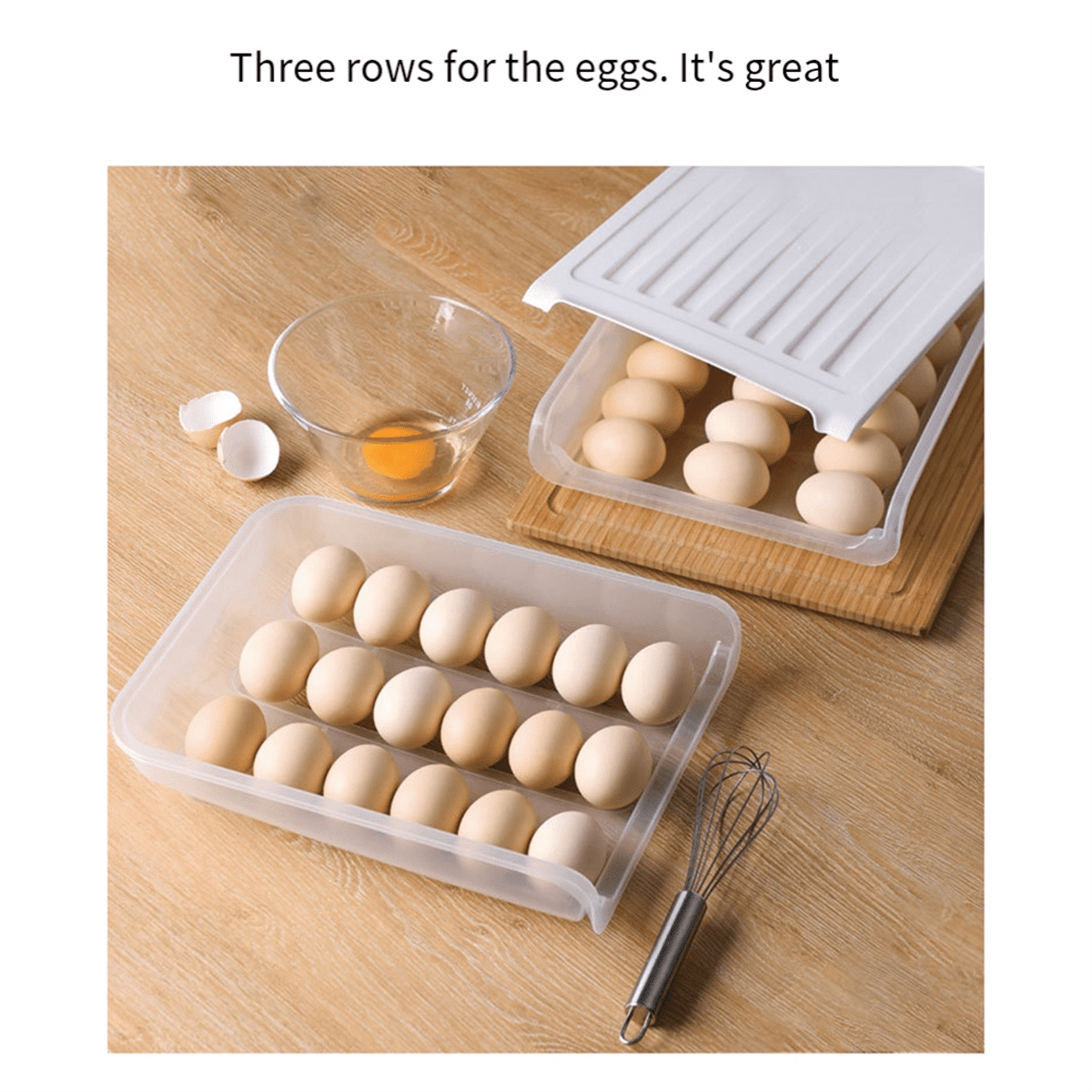 Egg Box Transparent Egg Dispenser Refrigerator Crisper Egg Basket ...