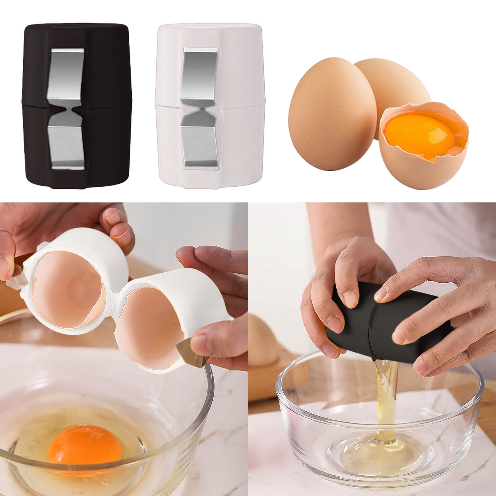 Egg Breaker and Shelling Tool for Home Use, Easy Eggs Opener for Removing Shells and Beating ...