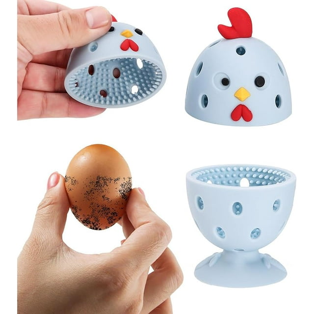 Egg Brush Cleaner, 2PCS Silicone Egg Cleaner Scrubber for Fresh Eggs ...