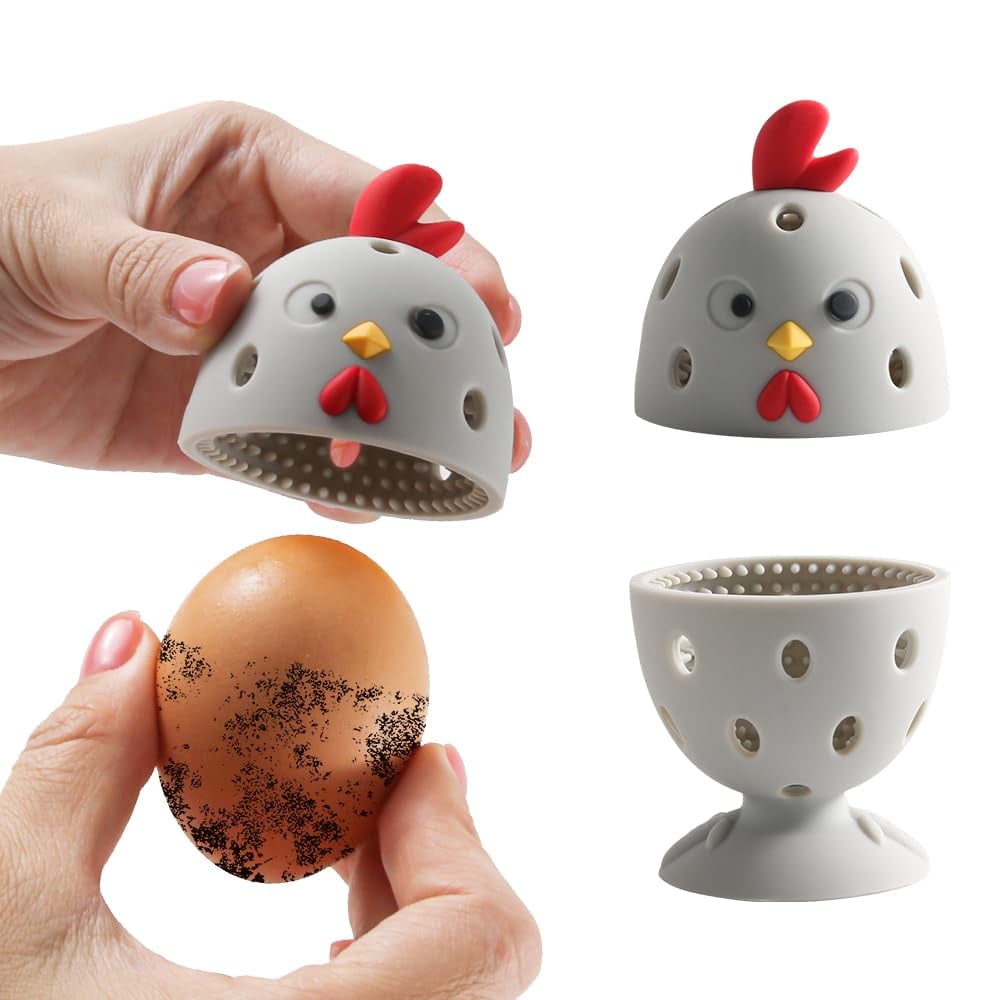 Egg Brush Cleaner, 2PCS Silicone Egg Cleaner Scrubber for Fresh Eggs ...