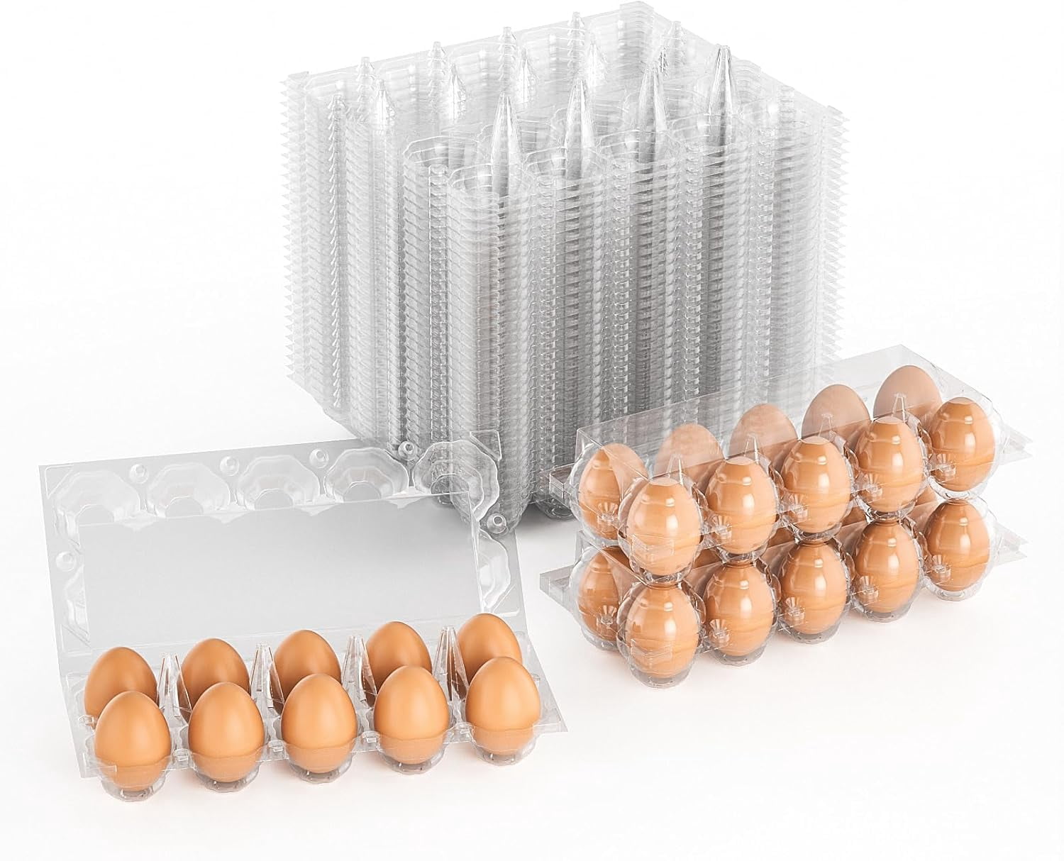 Egg Cartons Cheap Bulk, 60 Pack Egg Cartons Reusable 10 Count, Clear ...