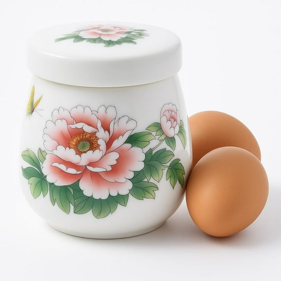 Egg Coddler Set with Lid - Ceramic Egg Cooker, 220ml Porcelain Egg ...