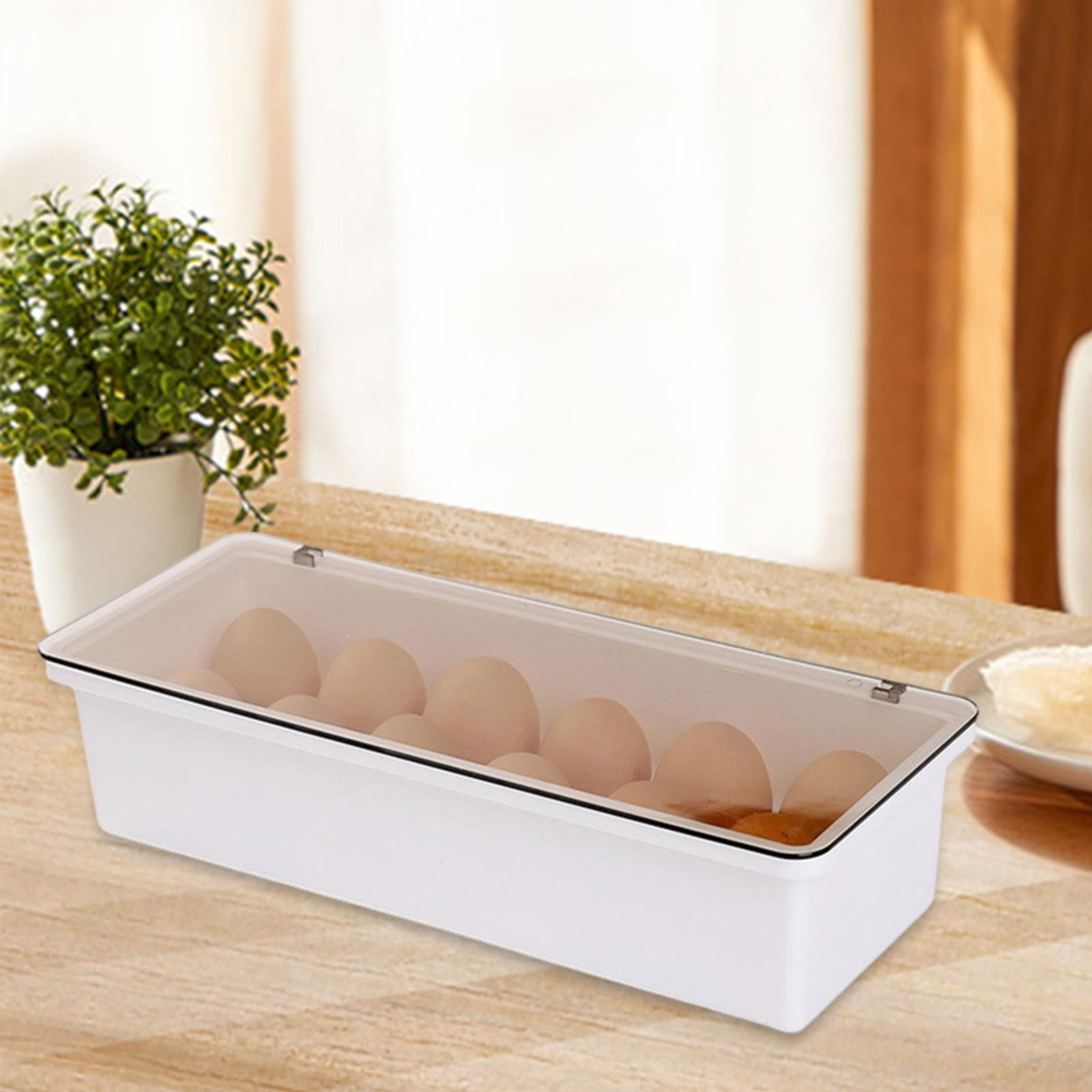 Egg Container Fridge Egg Drawer Organizer Bin with Lid, Save Space ...