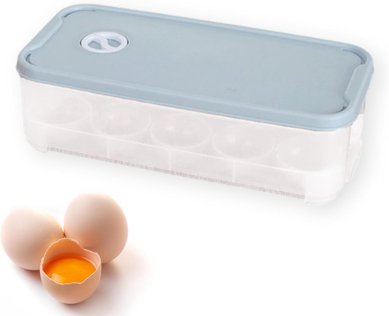 Egg Container With Lid, Egg Holder for Fridge Clear Eggs Trays ...