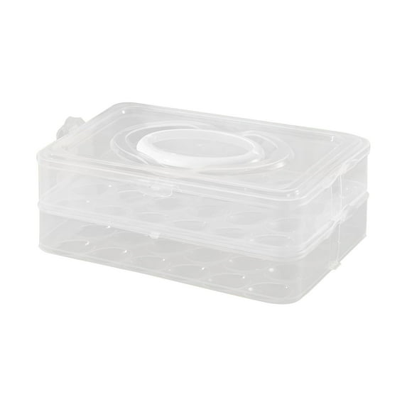 Egg Containers With Lid, PET Clear Deviled Egg Platter With Handle ...