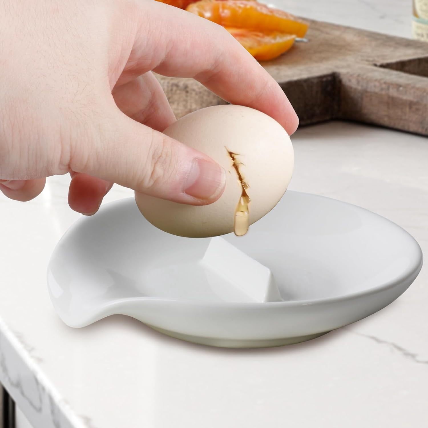 Egg Cracker Spoon Holder, Spoon Rest for Kitchen, Ceramic Spoon Holder ...